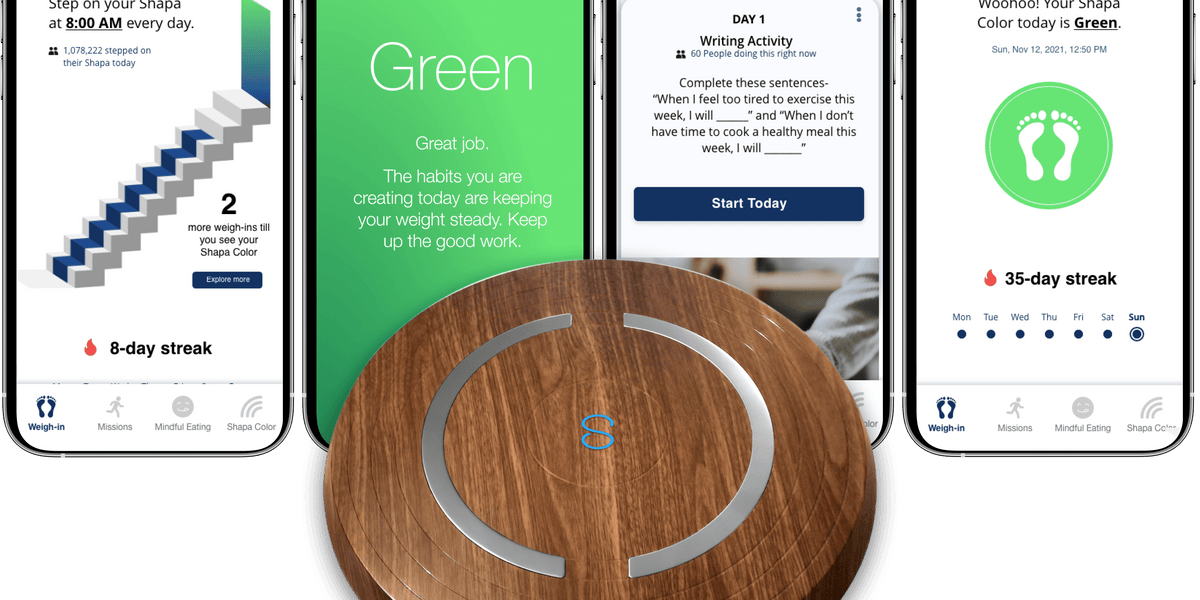 12-month Weight Management Program Subscription with Shapa Scale (Oak ...